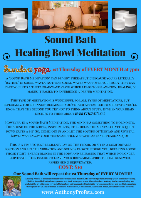 Anthony Profeta Meditation Teacher - Sundari 1st Thursday SOUND BATH ...